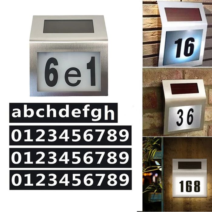 Solar Door Sign House Numbers