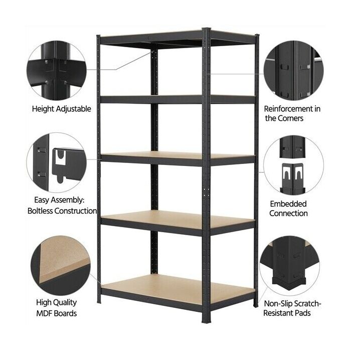 Multi Purpose 5 Tiers Metal Storage Organizing Rack