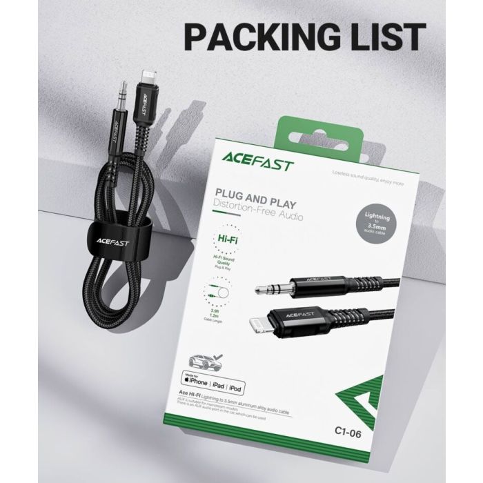 Acefast Lightning to 3.5mm Male Audio Cable