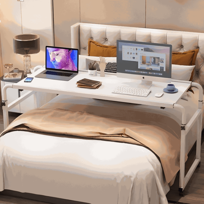 Adjustable Overbed Table with Wheels