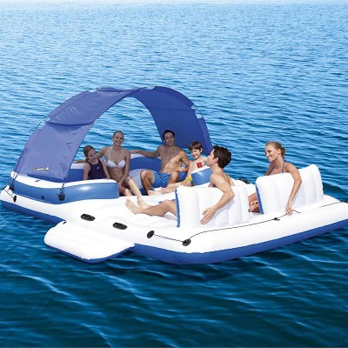 Inflatable Water Float with Backrests and Detachable Sunshade by ...