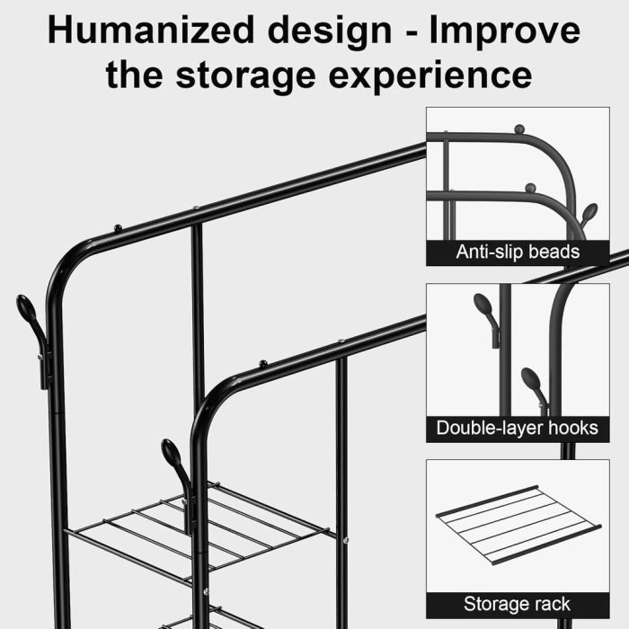 Multipurpose Clothes Rack with Multi Layer Shelves