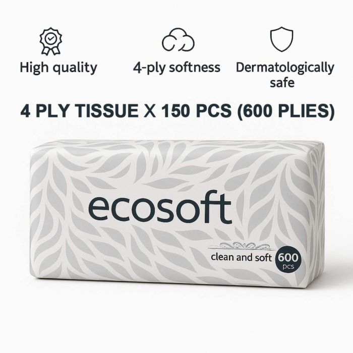 Ecosoft 4 Ply Premium Facial Tissue 150 Sheets