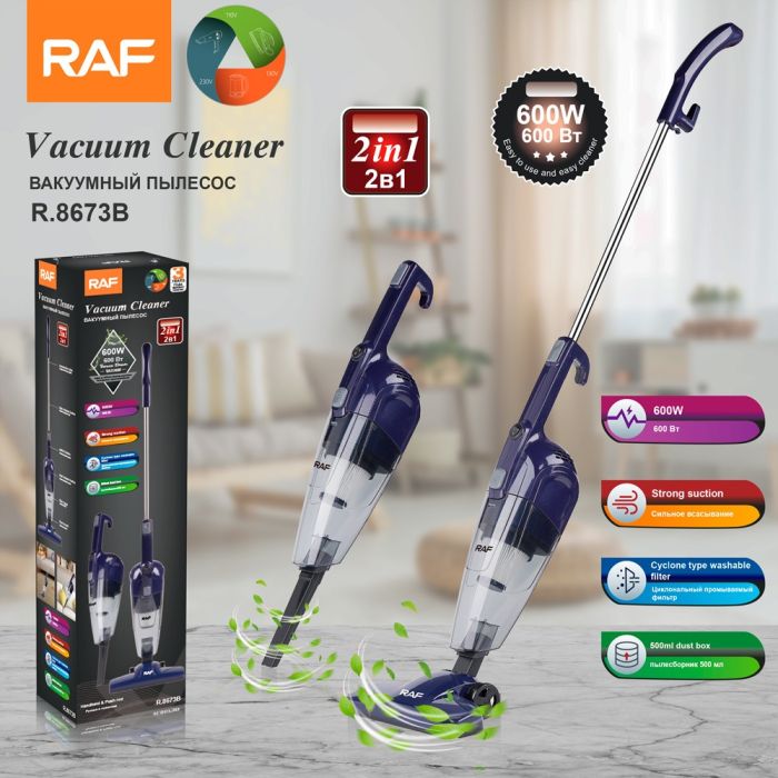 RAF 600W Vacuum Cleaner with 4M Power Cable 500ml Capacity