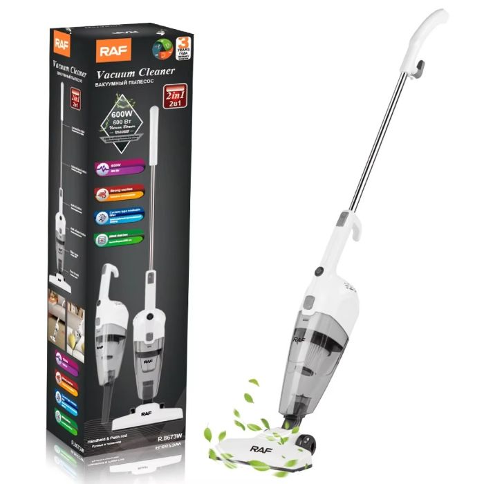 RAF 600W Vacuum Cleaner with 4M Power Cable 500ml Capacity - White