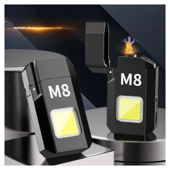 Rechargeable Flameless Electric Lighter with Built-In COB Lamp