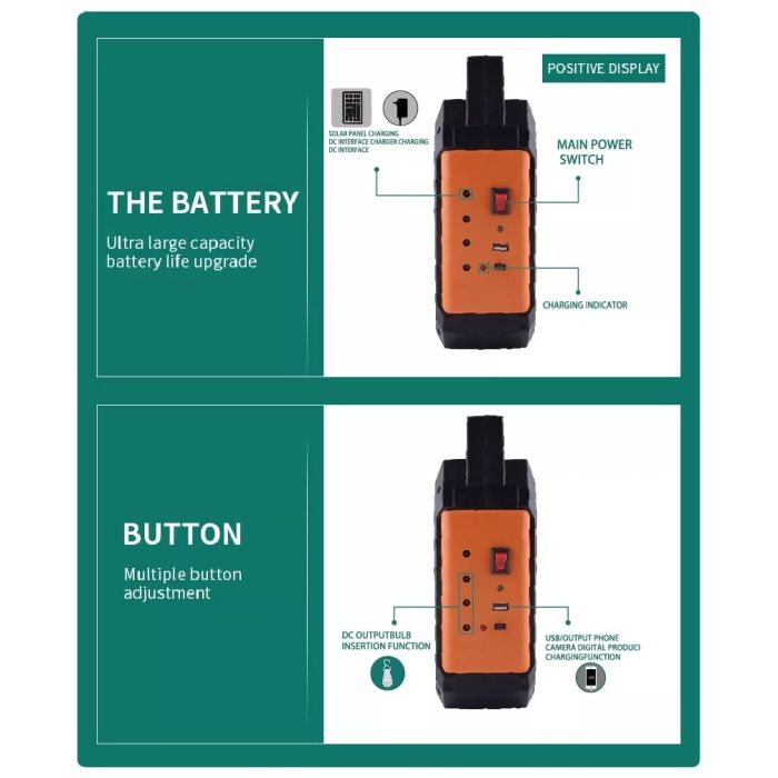 Solar Power Emergency Light with 2 Bulbs and MP3 and Radio (New Product ...