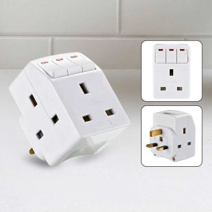 3 Way UK Socket Multi Adaptor by Terminator