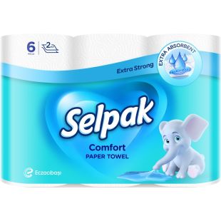 Selpak Comfort 90 Sheets Paper Towel 6 Rolls - 21.8 × 12.8 cm