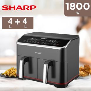 1800W Dual Air Fryer (4L + 4L) by Sharp