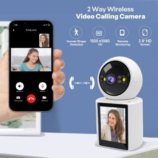 2 Way Video Calling Camera with 2.8 Inch Screen and Motion Tracking