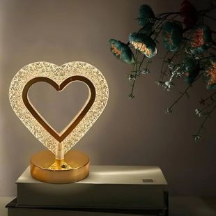 Modern Crystal LED Heart Shape Table Lamp
