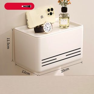 Rectangular Aluminum Tissue Box with Top Shelf