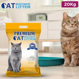 Premium Cat Bentonite Litter 20kg - Lemon
