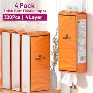 4 Pack Thick Soft Tissue Paper 320Pcs by Cheerful